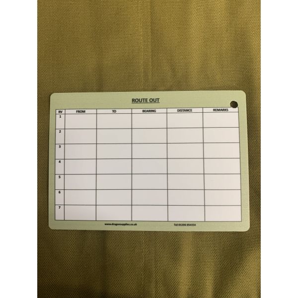 A6 - Printed ROUTE CARD Plastic Battle Slate Card (Double Sided ...