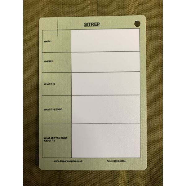 A6 - Printed Fire Mission / Sitrep Plastic Battle Slate Card (Double ...